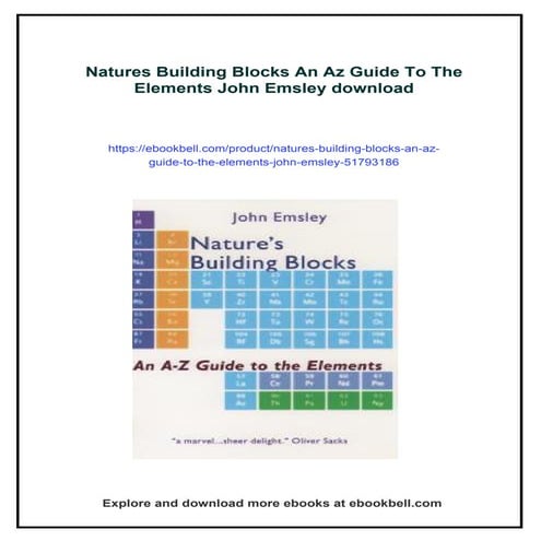 Natures Building Blocks An Az Guide To The Elements John Emsley | PDF