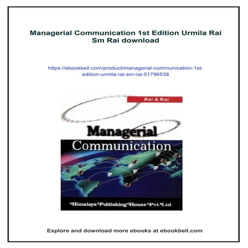 Managerial Communication 1st Edition Urmila Rai Sm Rai | PDF