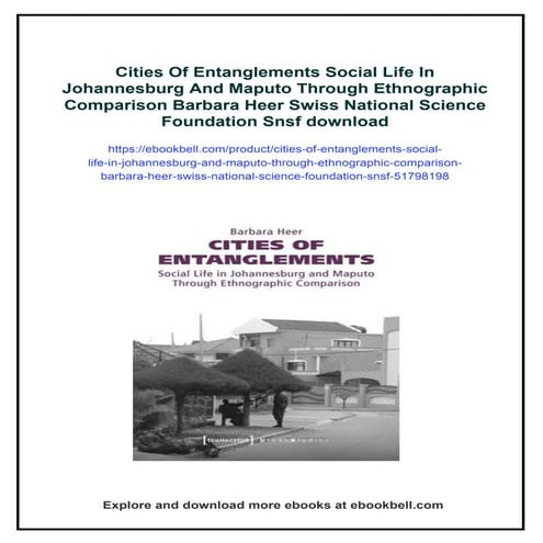 Cities Of Entanglements Social Life In Johannesburg And Maputo Through ...