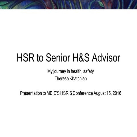 MBIE HSR to HS Advisor August 2016 | PPT