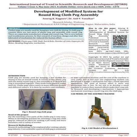 Development of Modified System for Round Ring Cloth Peg Assembly | PDF