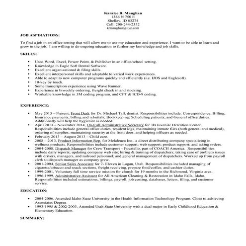 Resume--Kristina Miller | DOCX