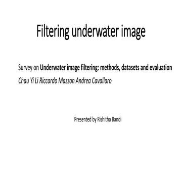 Filtering underwater image | PPTX | Photo Editing Software | Computer Software and Applications