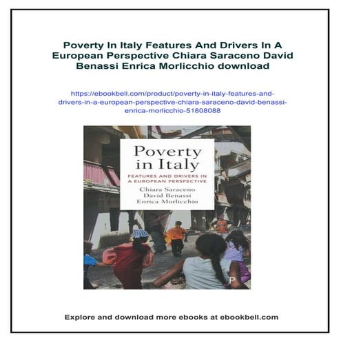 Poverty In Italy Features And Drivers In A European Perspective Chiara ...
