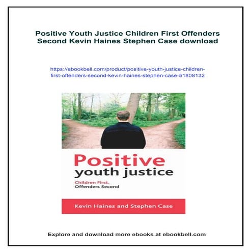 Positive Youth Justice Children First Offenders Second Kevin Haines ...