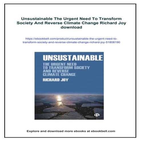 Unsustainable The Urgent Need To Transform Society And Reverse Climate ...