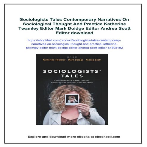 Sociologists Tales Contemporary Narratives On Sociological Thought And ...