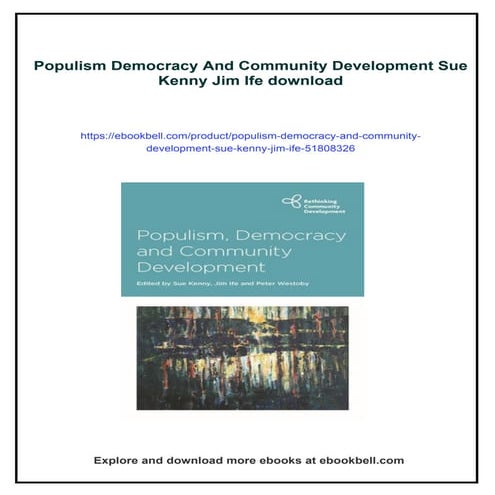 Populism Democracy And Community Development Sue Kenny Jim Ife | PDF