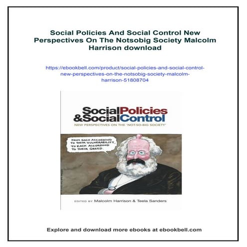 Social Policies And Social Control New Perspectives On The Notsobig ...