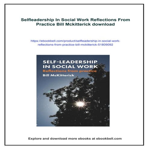 Selfleadership In Social Work Reflections From Practice Bill ...