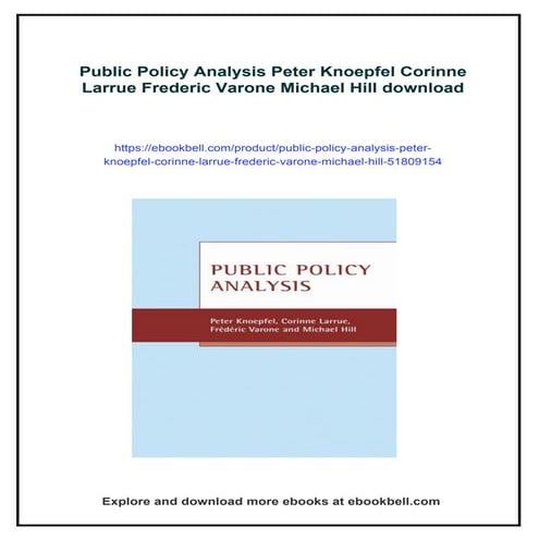 Public Policy Analysis Peter Knoepfel Corinne Larrue Frederic Varone ...
