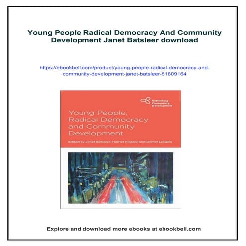 Young People Radical Democracy And Community Development Janet Batsleer ...