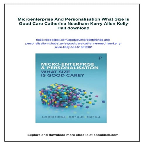 Microenterprise And Personalisation What Size Is Good Care Catherine ...