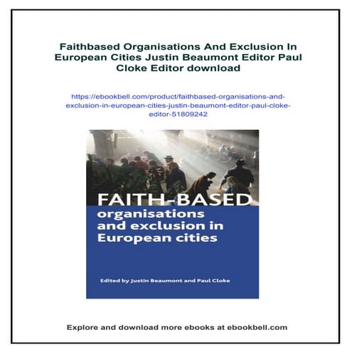 Faithbased Organisations And Exclusion In European Cities Justin ...
