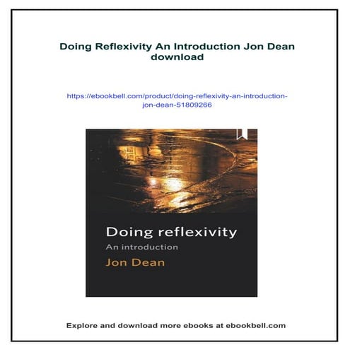 Doing Reflexivity An Introduction Jon Dean | PDF