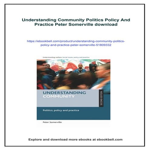 Understanding Community Politics Policy And Practice Peter Somerville | PDF
