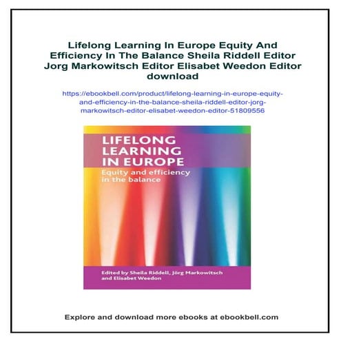 Lifelong Learning In Europe Equity And Efficiency In The Balance Sheila ...