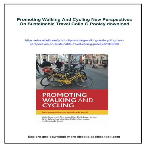 Promoting Walking And Cycling New Perspectives On Sustainable Travel ...