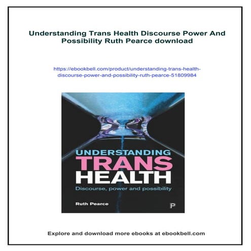 Understanding Trans Health Discourse Power And Possibility Ruth Pearce ...