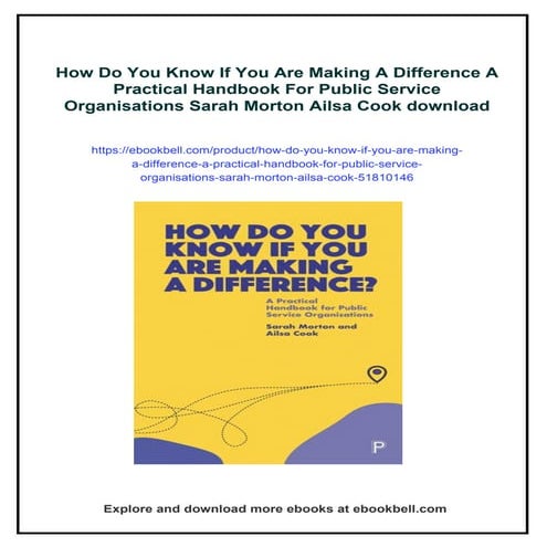 How Do You Know If You Are Making A Difference A Practical Handbook For ...