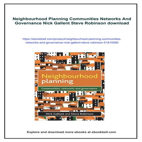 Neighbourhood Planning Communities Networks And Governance Nick Gallent ...