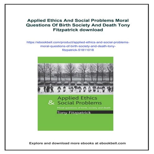 Applied Ethics And Social Problems Moral Questions Of Birth Society And ...