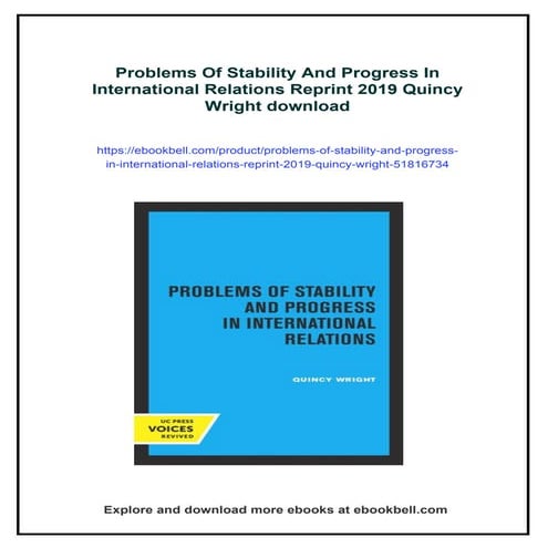 Problems Of Stability And Progress In International Relations Reprint ...
