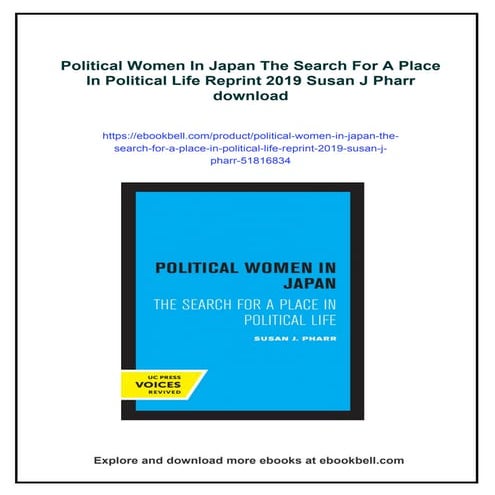 Political Women In Japan The Search For A Place In Political Life ...