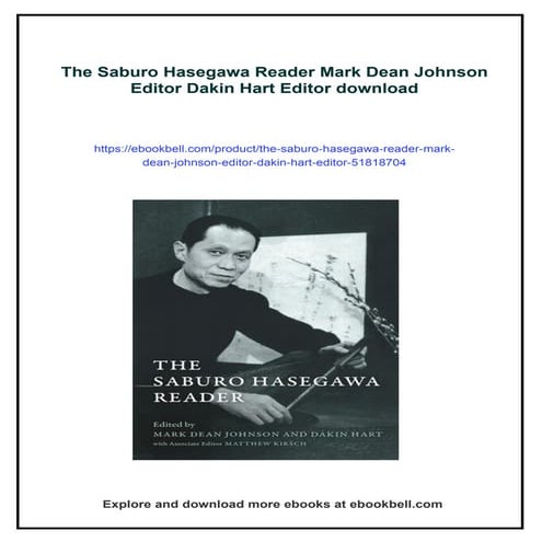The Saburo Hasegawa Reader Mark Dean Johnson Editor Dakin Hart Editor | PDF