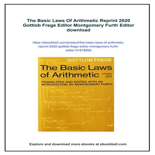The Basic Laws Of Arithmetic Reprint 2020 Gottlob Frege Editor ...