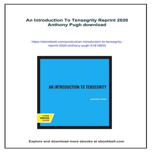 An Introduction To Tensegrity Reprint 2020 Anthony Pugh | PDF