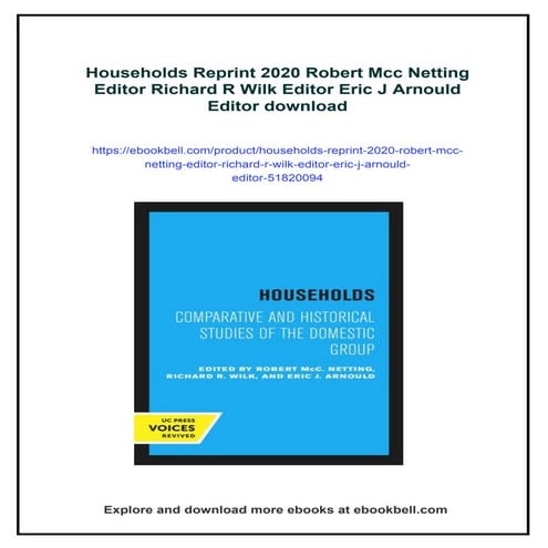 Households Reprint 2020 Robert Mcc Netting Editor Richard R Wilk Editor ...