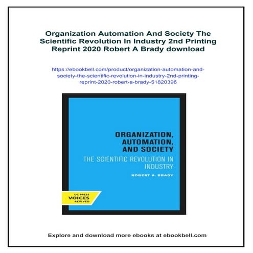 Organization Automation And Society The Scientific Revolution In ...