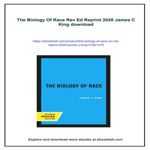 The Biology Of Race Rev Ed Reprint 2020 James C King | PDF