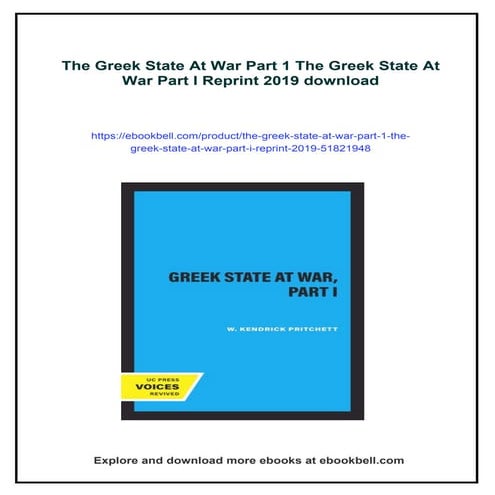 The Greek State At War Part 1 The Greek State At War Part I Reprint ...