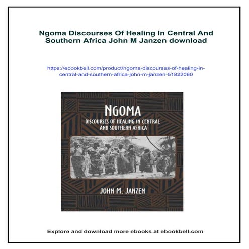 Ngoma Discourses Of Healing In Central And Southern Africa John M Janzen | PDF