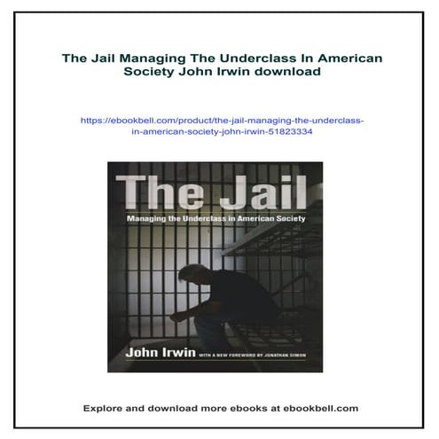 The Jail Managing The Underclass In American Society John Irwin | PDF