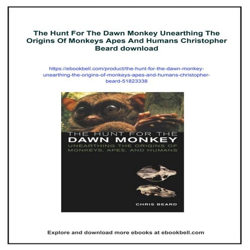 The Hunt For The Dawn Monkey Unearthing The Origins Of Monkeys Apes And Humans Christopher Beard ...