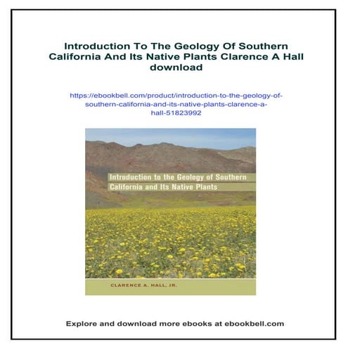 Introduction To The Geology Of Southern California And Its Native ...