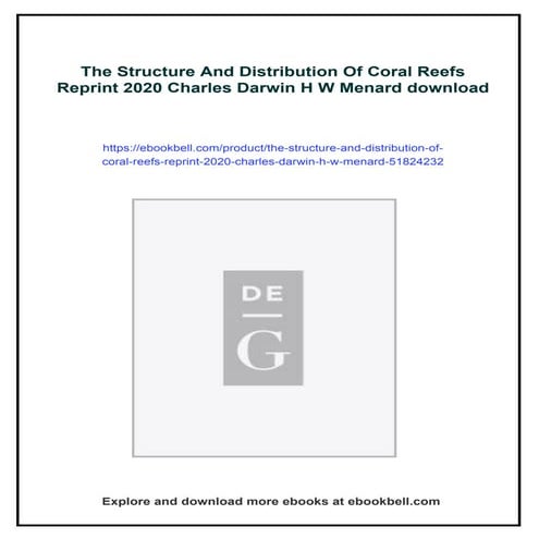 The Structure And Distribution Of Coral Reefs Reprint 2020 Charles ...