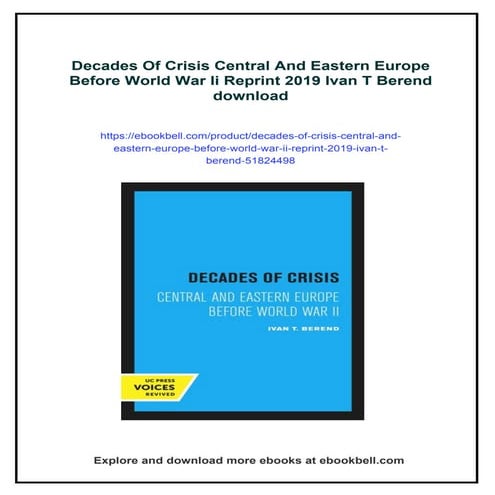 Decades Of Crisis Central And Eastern Europe Before World War Ii ...
