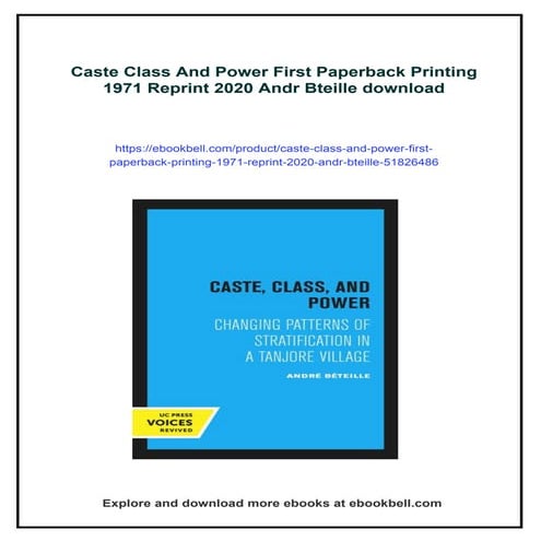 Caste Class And Power First Paperback Printing 1971 Reprint 2020 Andr Bteille | PDF
