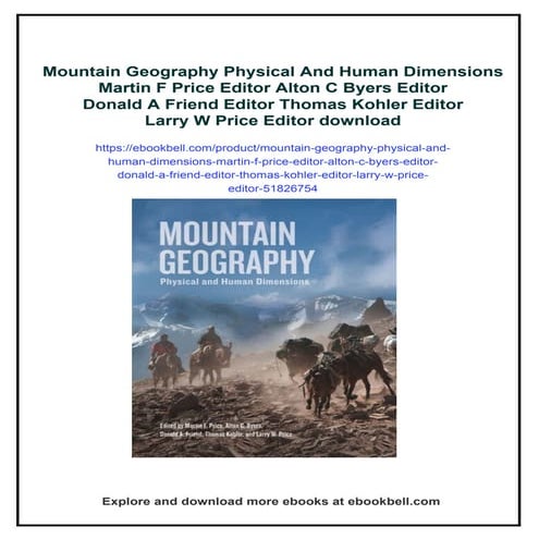 Mountain Geography Physical And Human Dimensions Martin F Price Editor ...