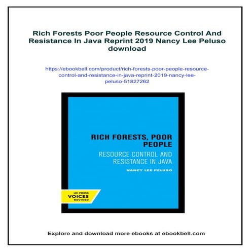 Rich Forests Poor People Resource Control And Resistance In Java ...