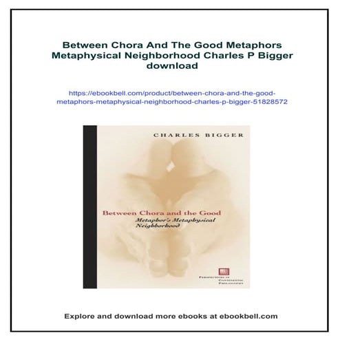 Between Chora And The Good Metaphors Metaphysical Neighborhood Charles ...