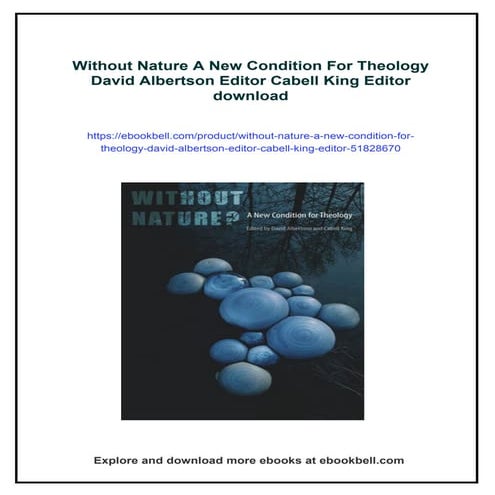 Without Nature A New Condition For Theology David Albertson Editor ...