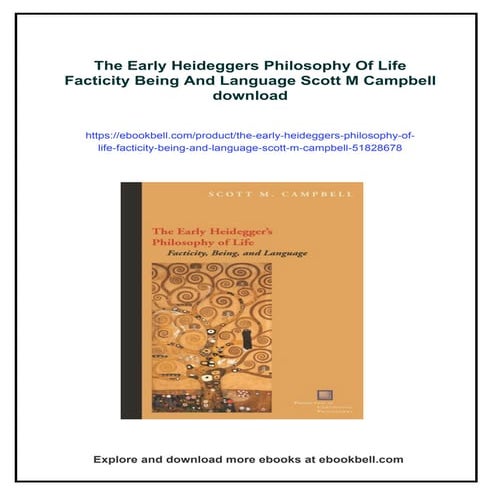 The Early Heideggers Philosophy Of Life Facticity Being And Language ...
