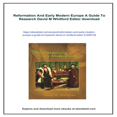 Reformation And Early Modern Europe A Guide To Research David M ...