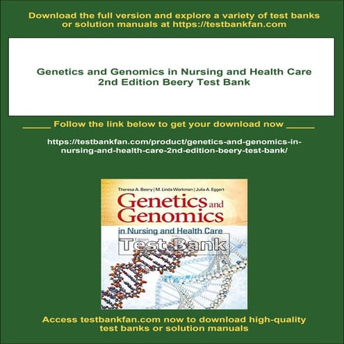 Genetics and Genomics in Nursing and Health Care 2nd Edition Beery Test ...