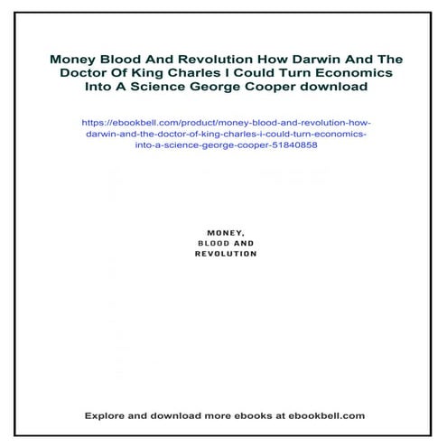 Money Blood And Revolution How Darwin And The Doctor Of King Charles I ...